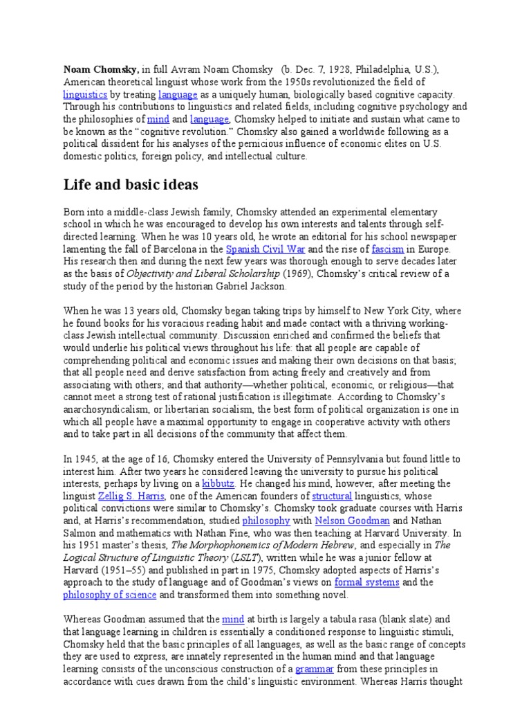 Noam Chomsky | Download Free PDF | Noam Chomsky | Linguistics