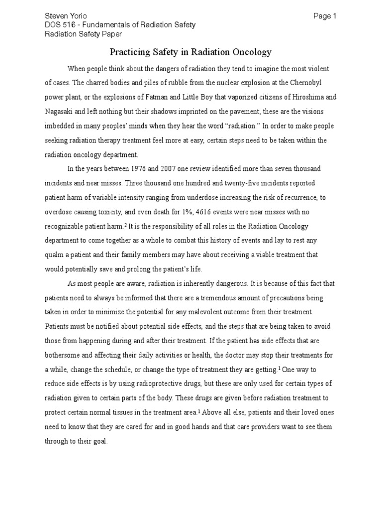 Radiation Safety Paper | PDF | Radiation Therapy | Therapy
