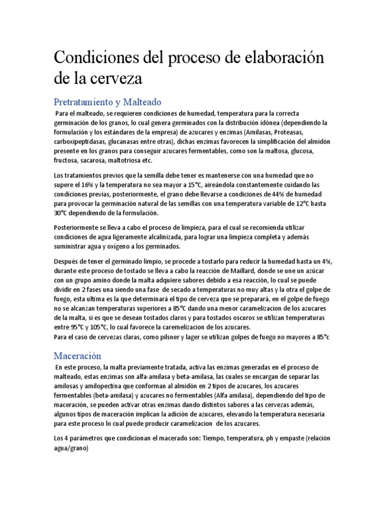 Proceso de Malteado | PDF | Fabricación de cerveza | Cerveza
