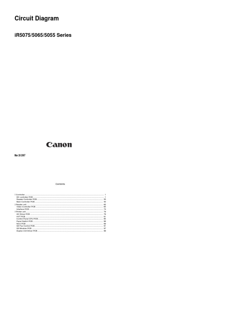 Ir-5075 - 5065 - 5055 - CD - Circuit Diagram PDF | PDF | Equipment ...