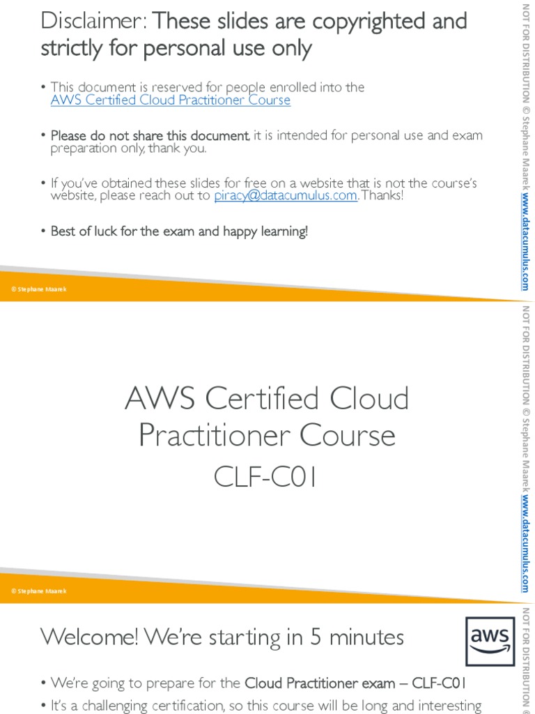 AWS Certified Cloud Practitioner Slides v1.3 PDF | PDF | Platform As A ...
