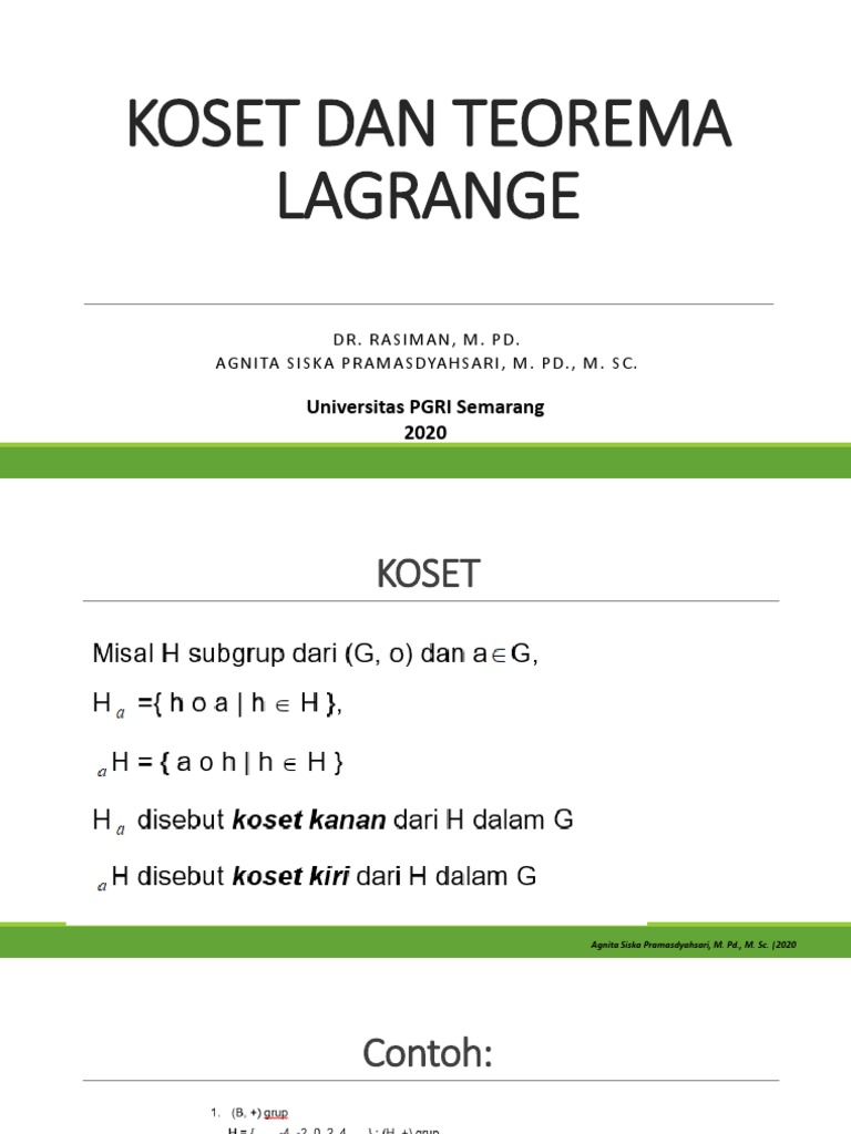 Koset Dan Teorema Lagrange | PDF