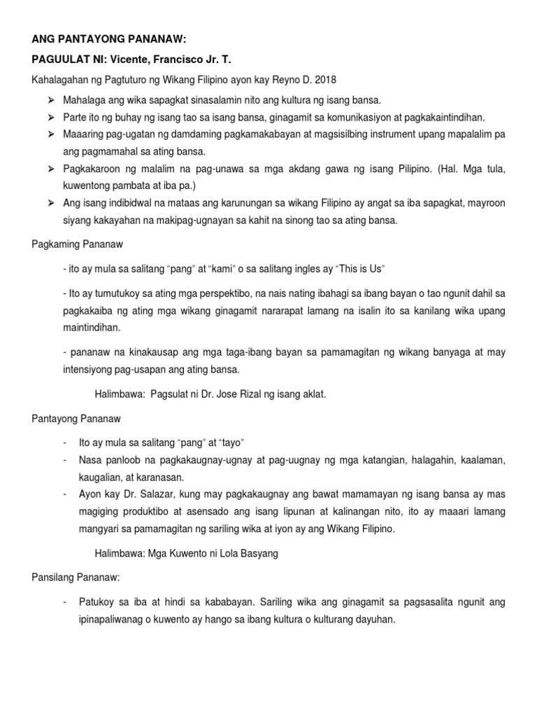 Ang Pantayong Pananaw | PDF