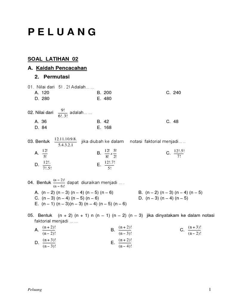 Irvan Dedy - Latihan Aturan Permutasi | PDF