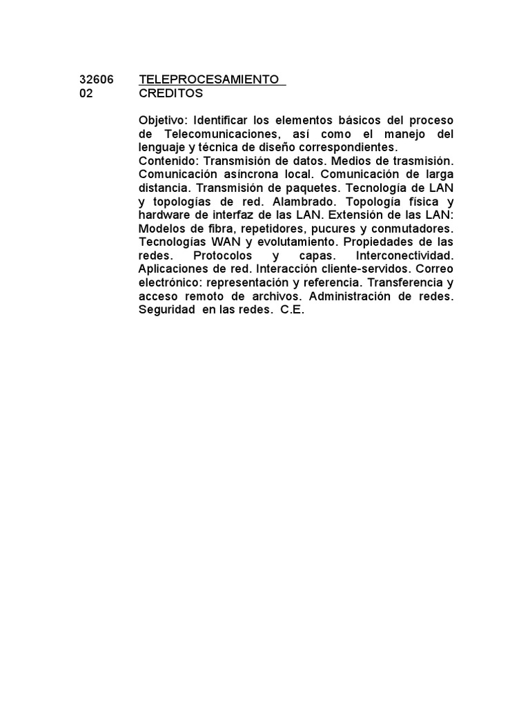 Contenido Programatico | PDF