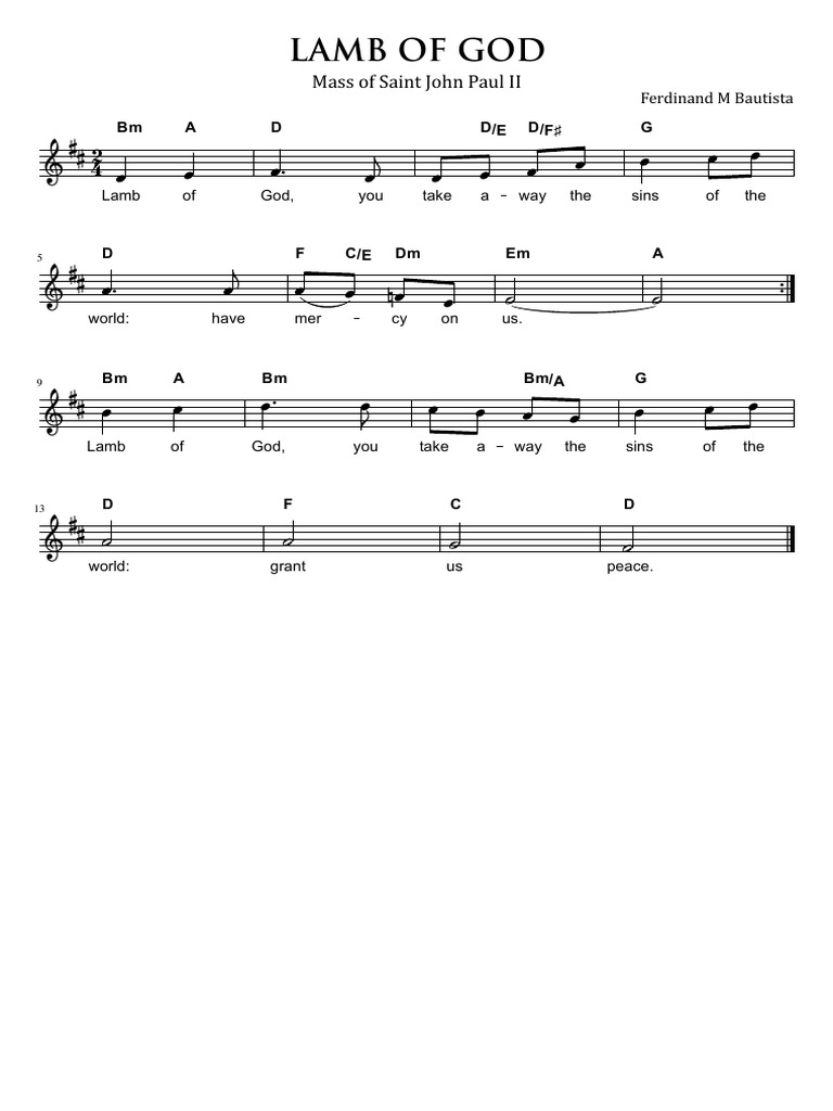 Lamb of God (FMB) | PDF