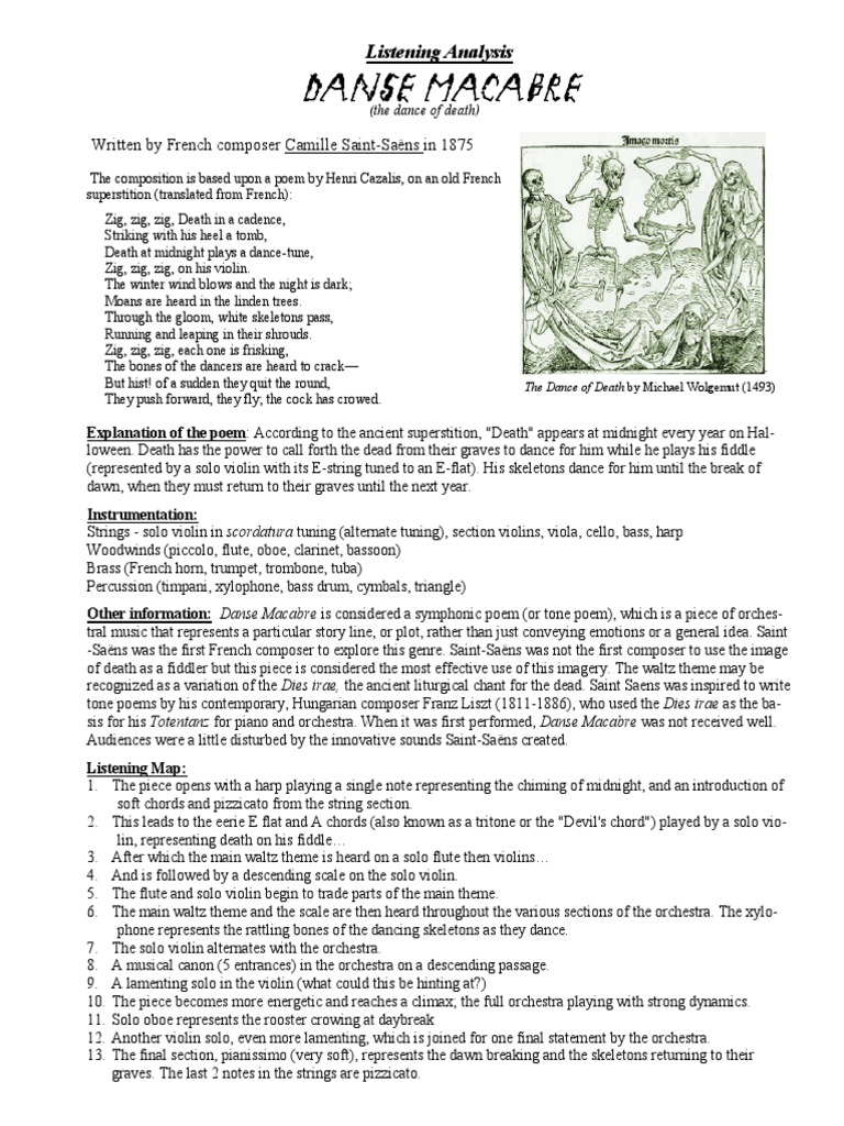 The Dance of Death: An Analysis of Camille Saint-Saëns' Symphonic Poem ...