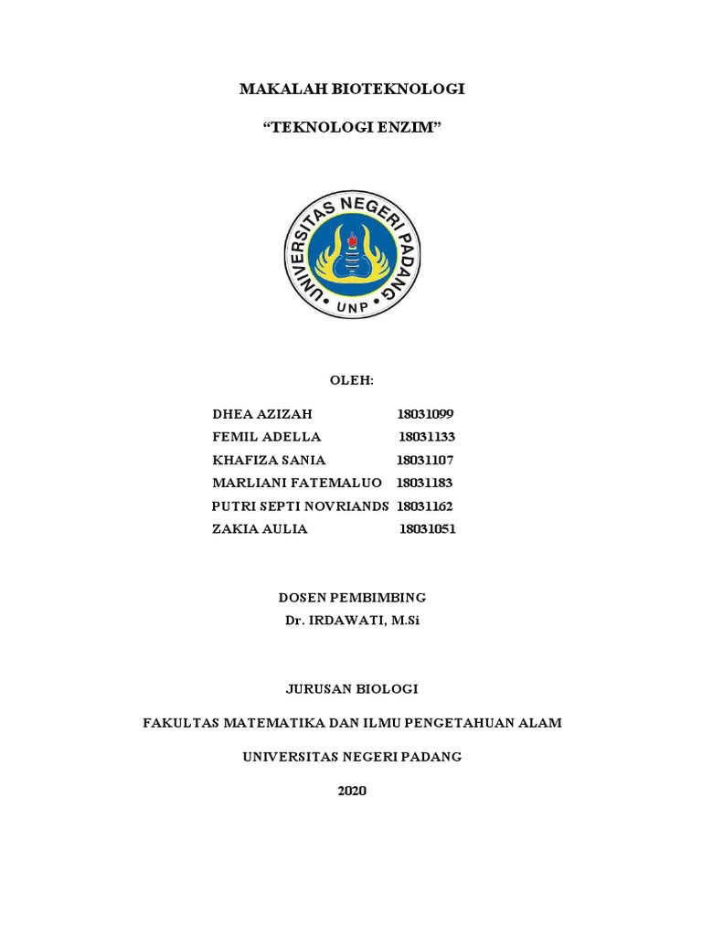 Makalah Biotek KLP 4 Teknologi Enzim | PDF