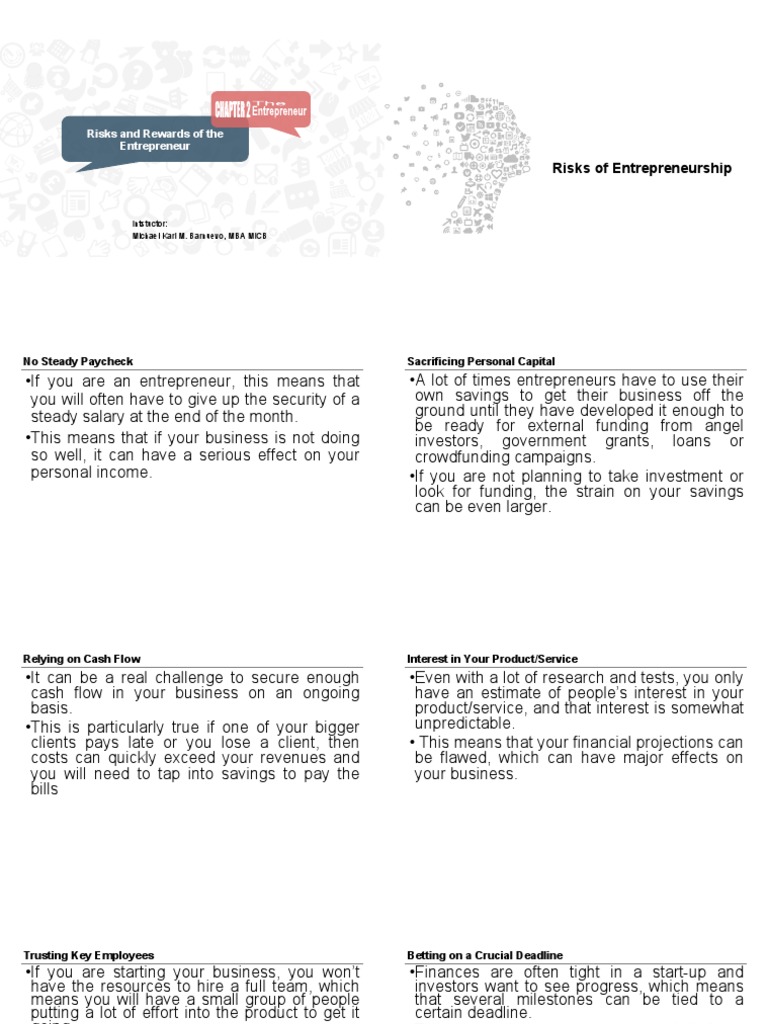 Risks and Rewards of Entrepreneurship | PDF | Entrepreneurship ...