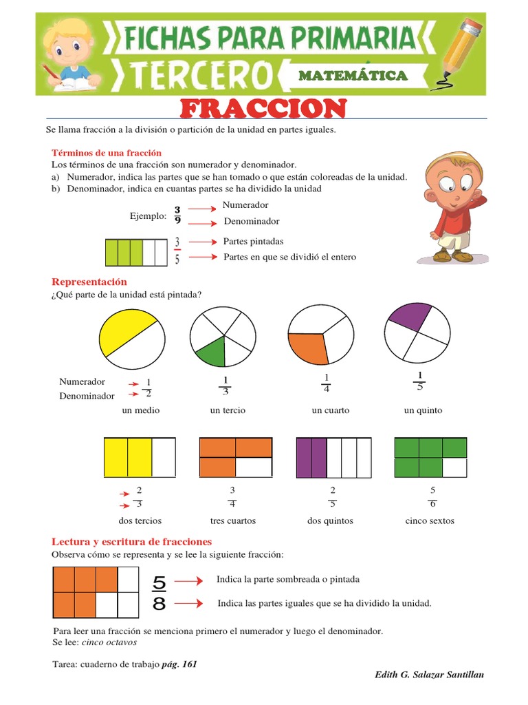 Fracciones Para 3er Grado Hojas De Trabajo De Fracciones Para