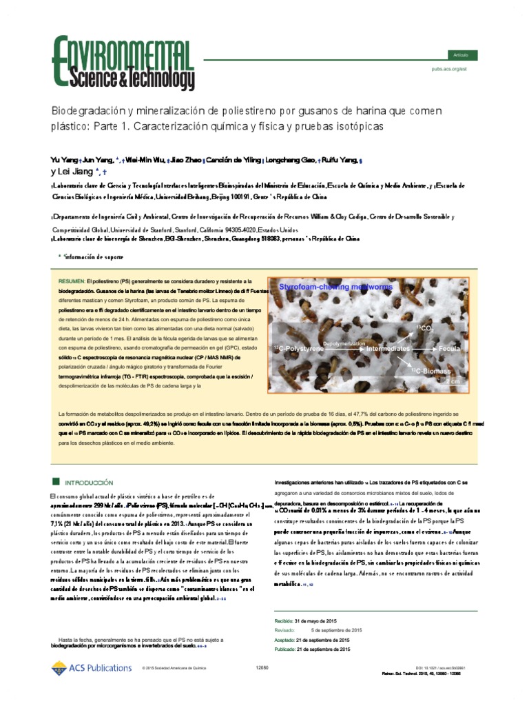 Biodegradation and Mineralization of Pol | PDF | El plastico | Poliestireno