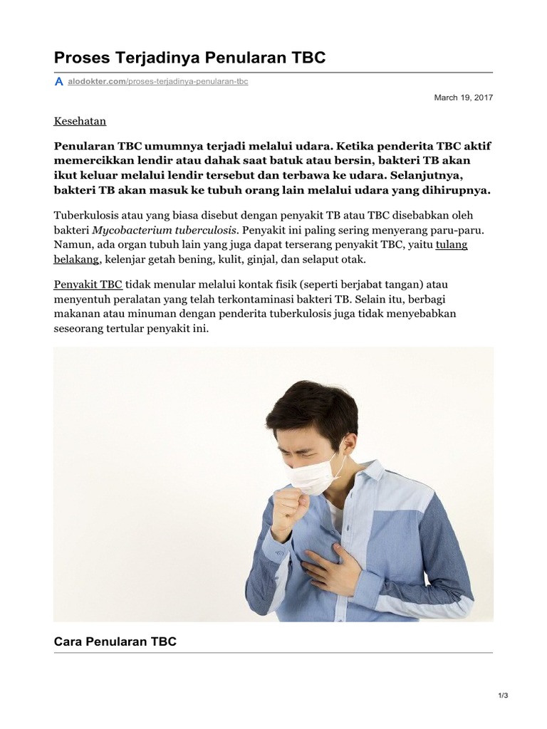 Proses Terjadinya Penularan TBC | PDF