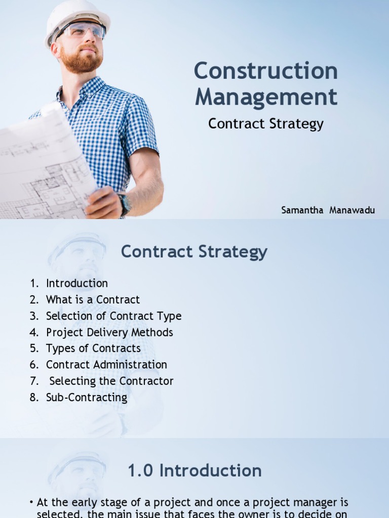 Construction Management: Contract Strategy | PDF | Specification ...