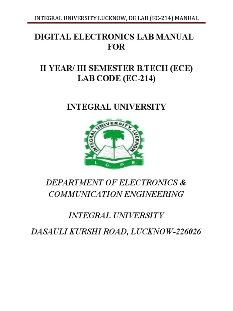 EC214 LAB New | PDF | Logic Gate | Electronic Circuits