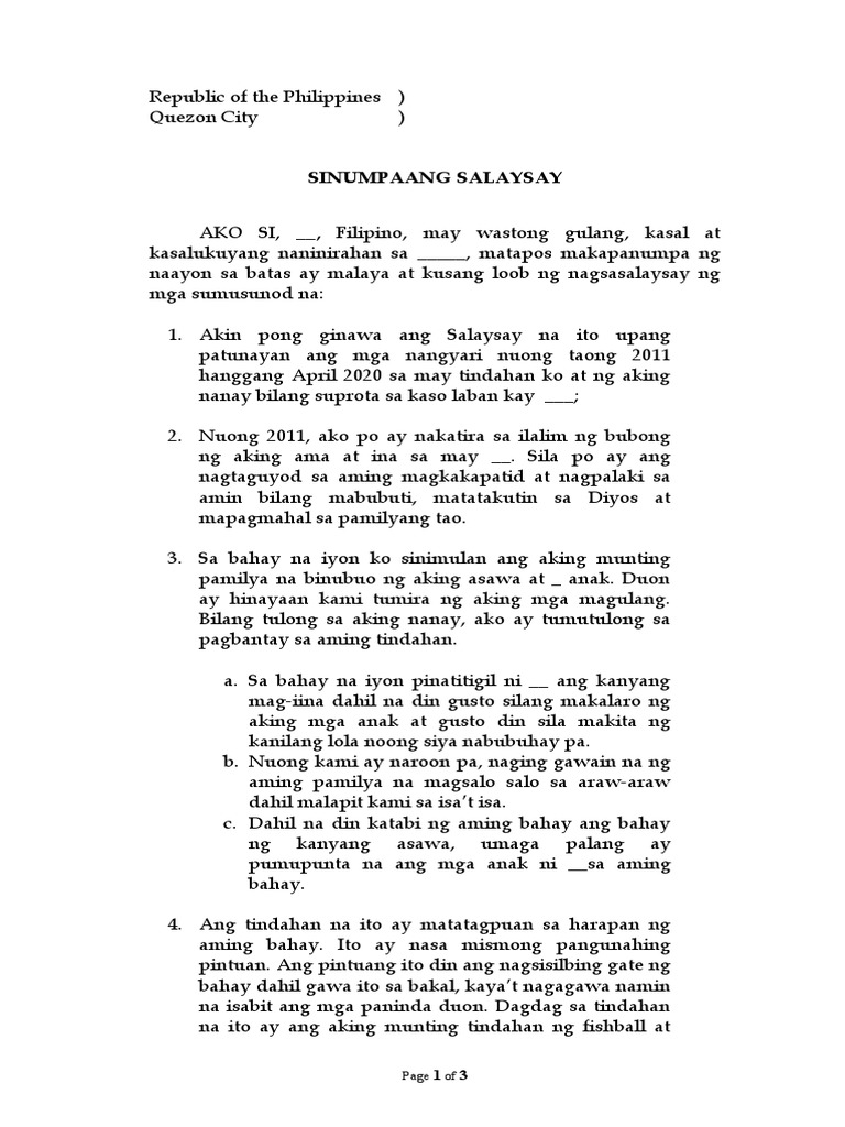 Salaysay | PDF