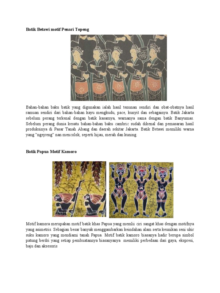 Batik Betawi Motif Penari Topeng | PDF