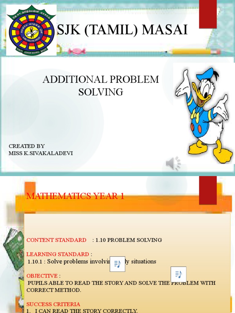 SJK (Tamil) Masai: Additional Problem Solving | PDF