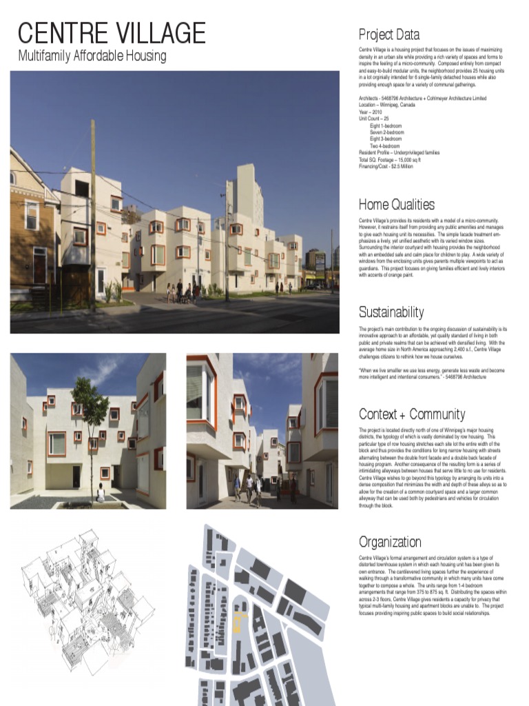 Centre Village: Affordable Housing Model | PDF | Urban Planning
