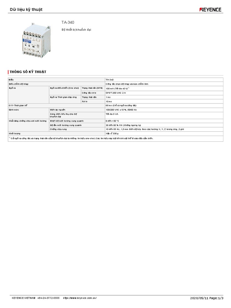 TA-340 Datasheet | PDF