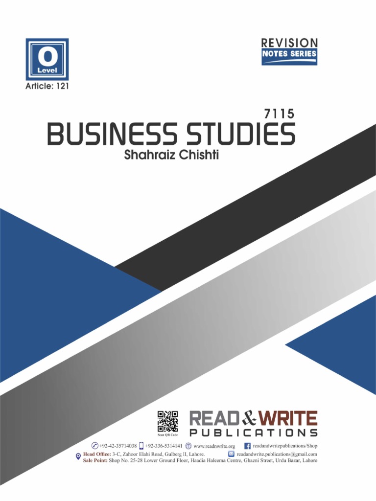 Business Studies O Level Revision Notes PDF | PDF | Entrepreneurship ...