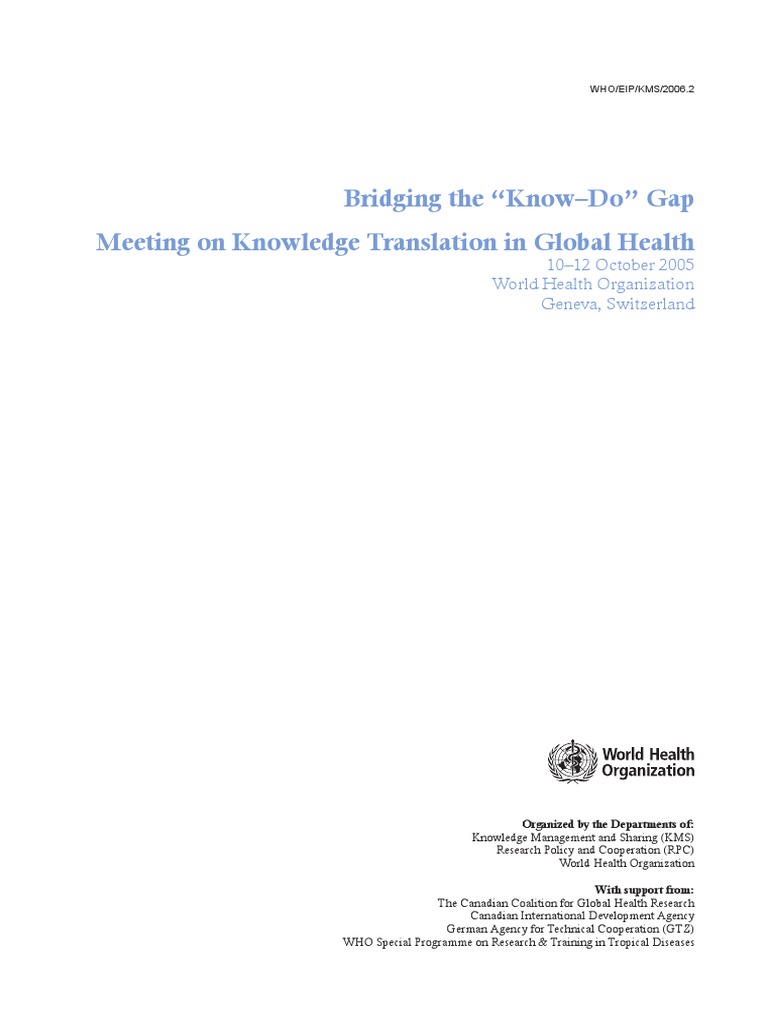 Bridging The Know Do Gap | Download Free PDF | Evidence Based Medicine ...