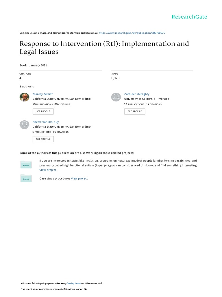 RTI Book Final | PDF | Learning Disability | Educational Assessment