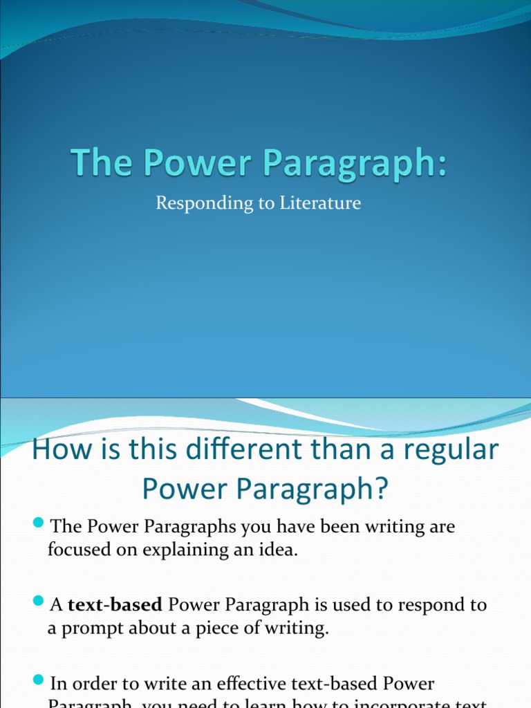 2010-09-03 The Power Paragraph 2 | PDF