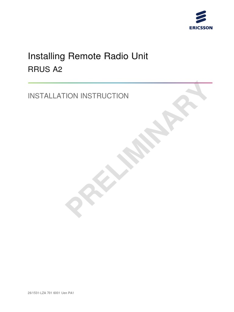 Installing RRUS A2 | Download Free PDF | Nut (Hardware) | Screw