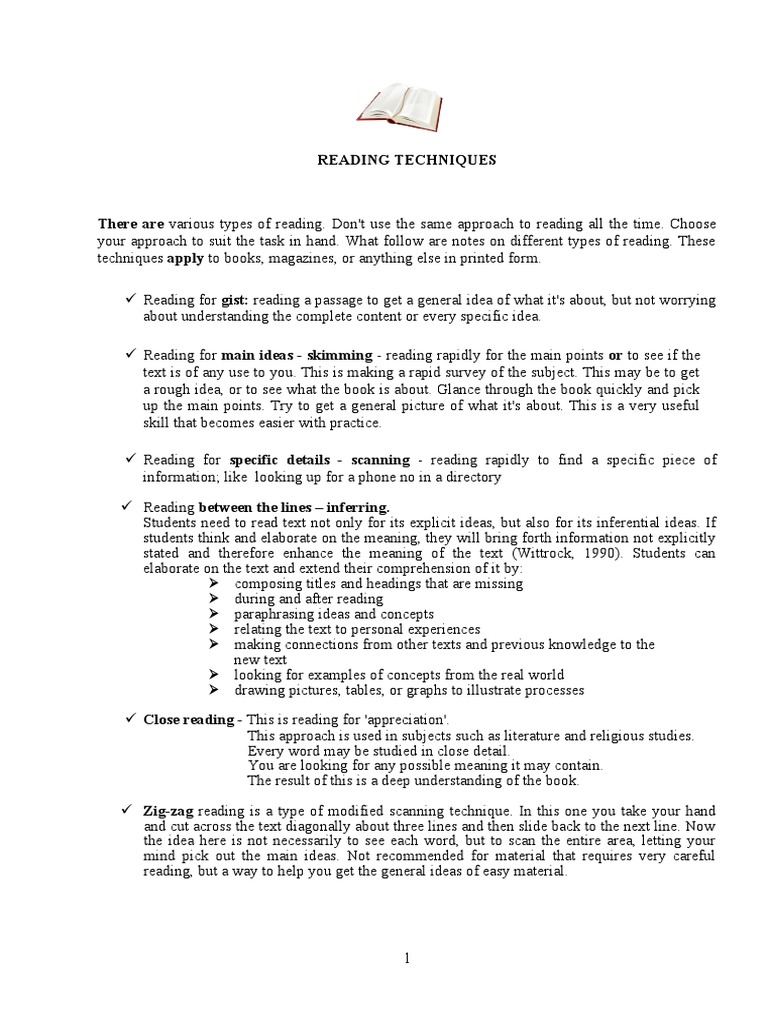 reading-techniques-pdf-speed-reading-reading-comprehension