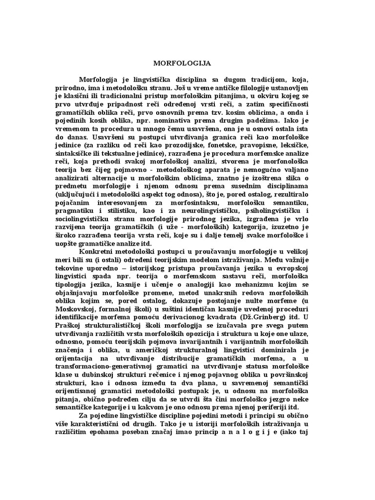 MORFOLOGIJA | PDF
