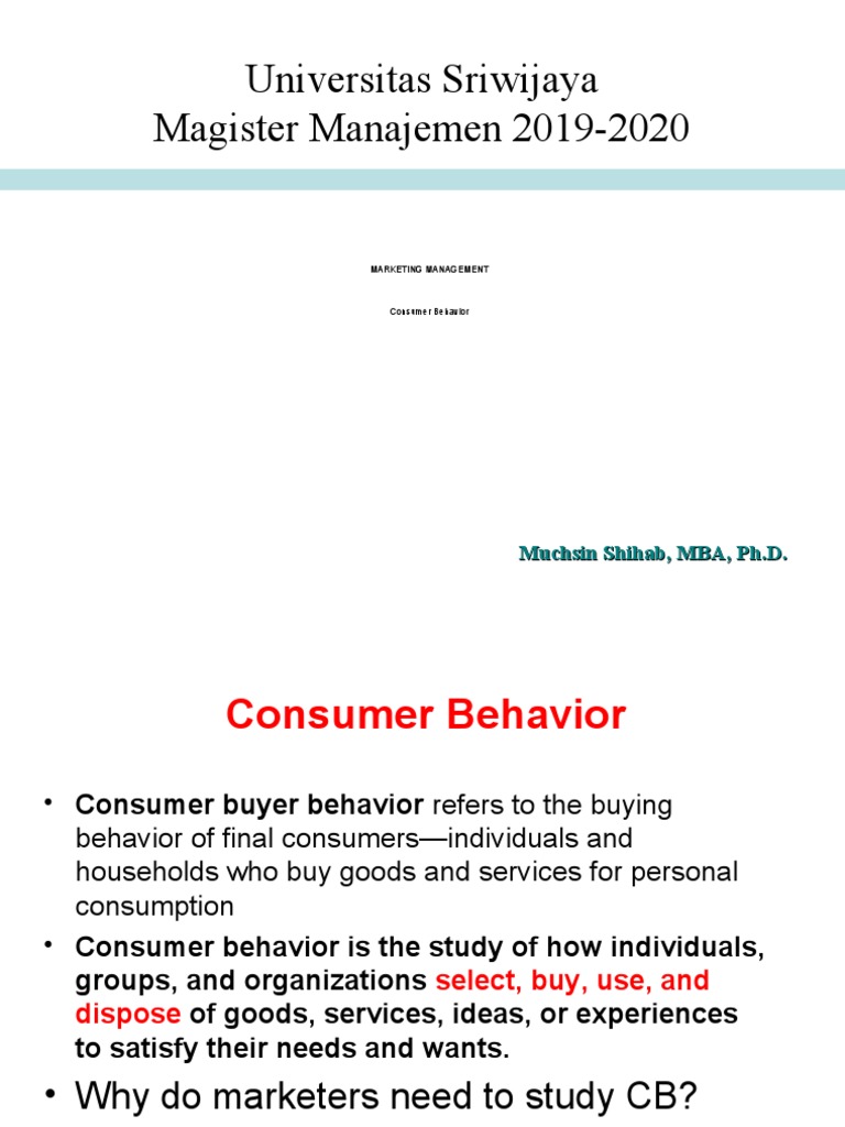 MMU Marketing Management Week 5 (2019) MMMM | PDF | Consumer Behaviour ...