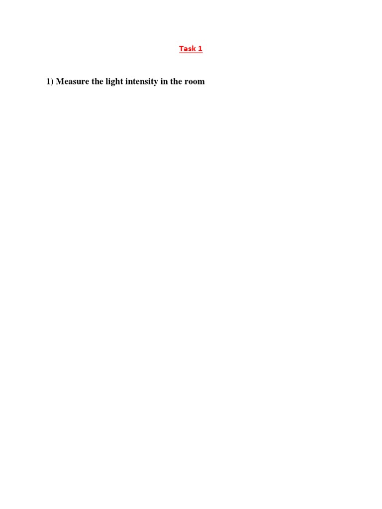 Measure Room Light Intensity | PDF