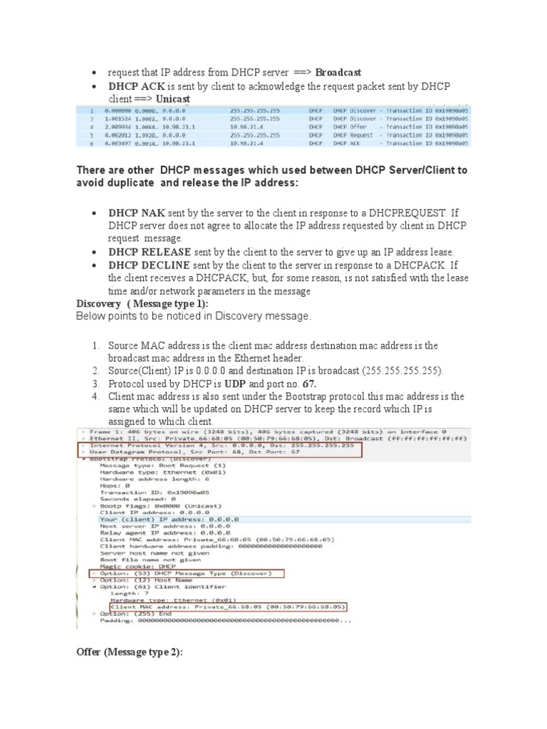 There Are Other DHCP Messages Which Used Between DHCP Server/Client To ...