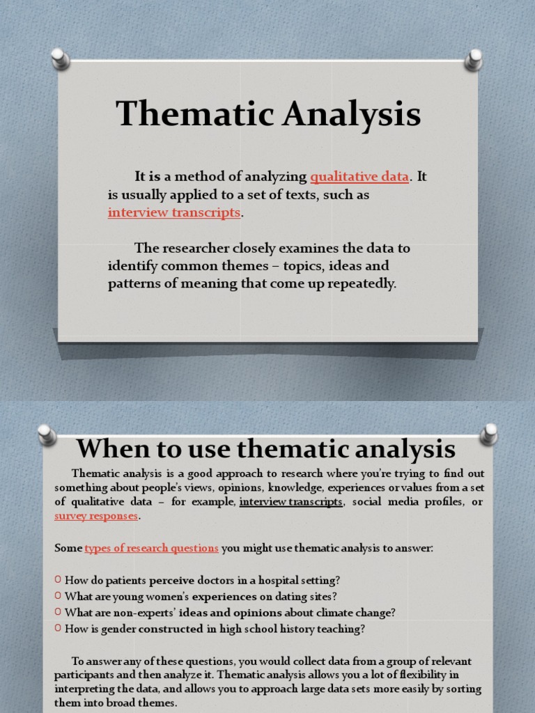 Thematic Analysis | PDF | Qualitative Research | Research Methods
