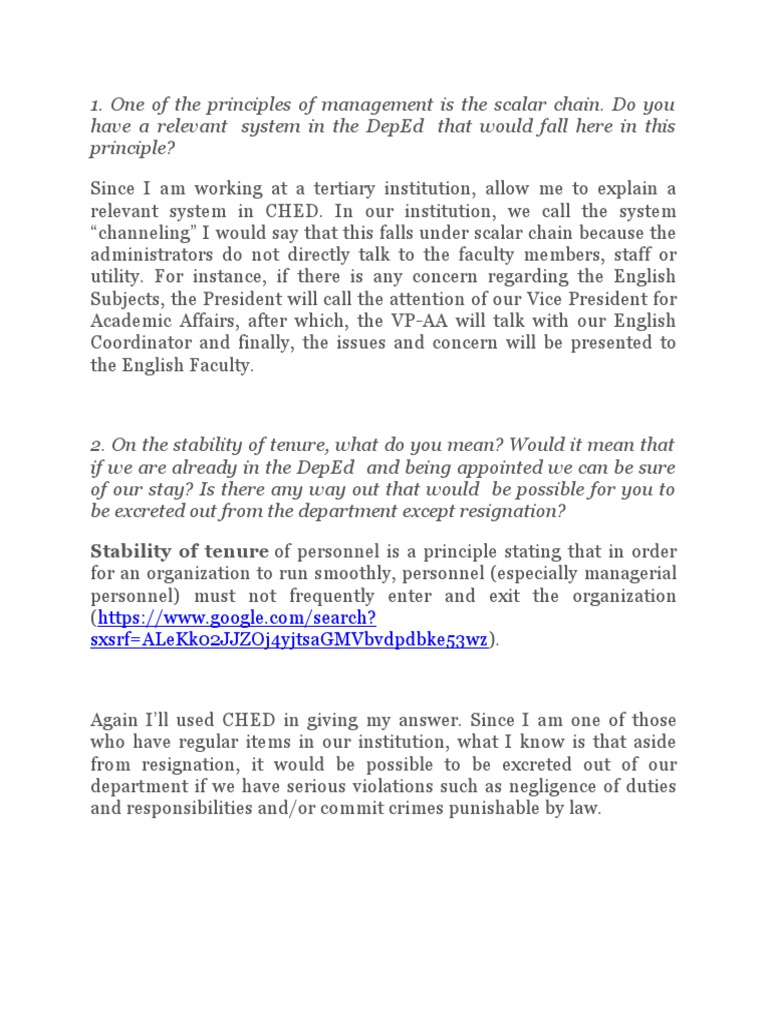 Stability of Tenure in Management | PDF | Self-Improvement