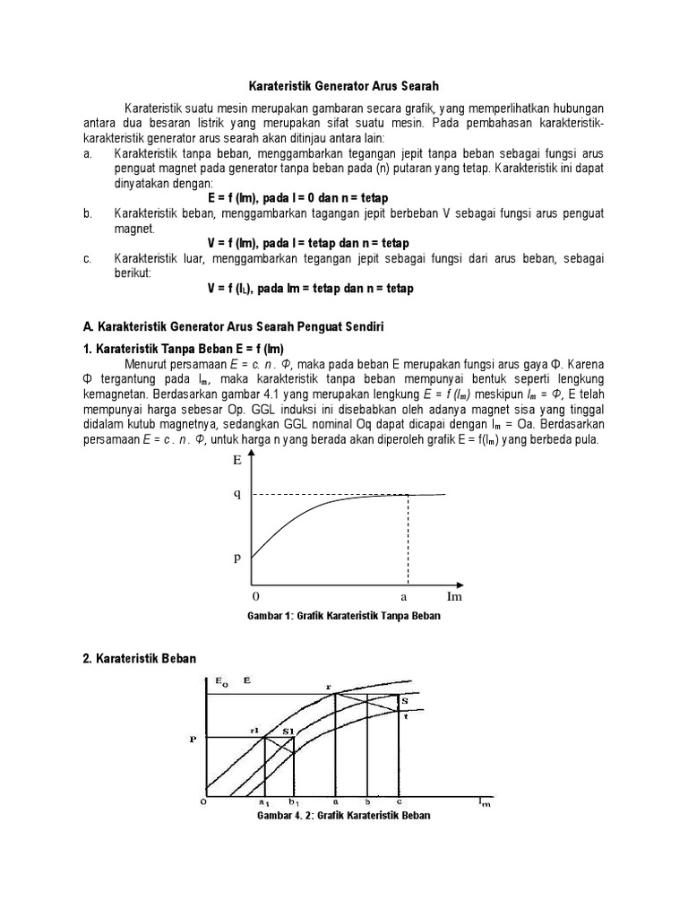 8 Karakteristik Generator Arus Searah - 1 | PDF