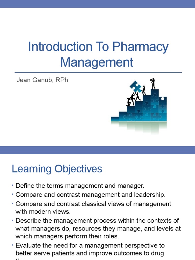 Introduction To Pharmacy Management | PDF | Pharmacy | Resource
