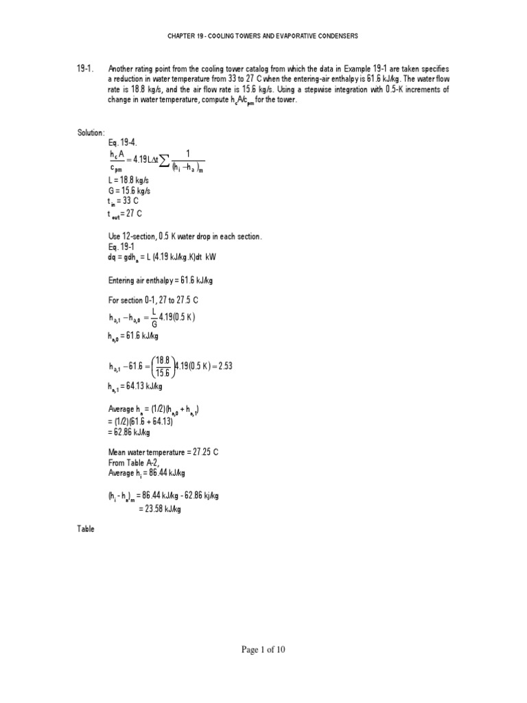Chapter 19 - Cooling Towers and Evaporative Condensers | PDF | Enthalpy | Game Theory