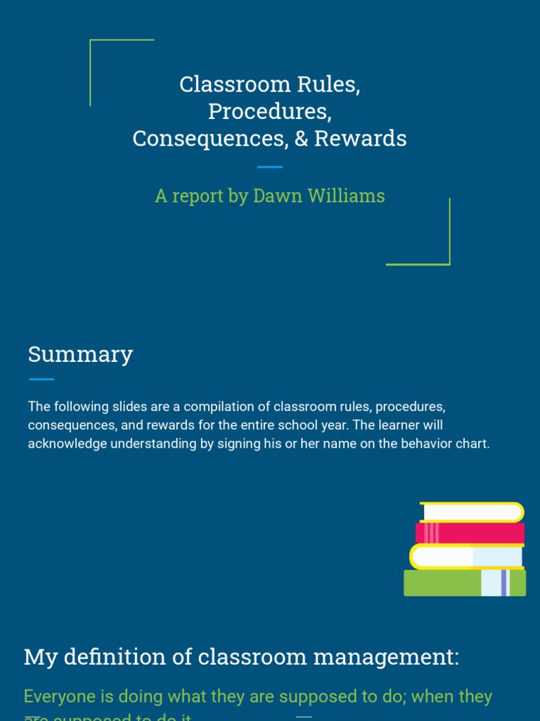 Classroom Rules Procedures Consequences Rewards-Dw 1 | PDF | Classroom ...