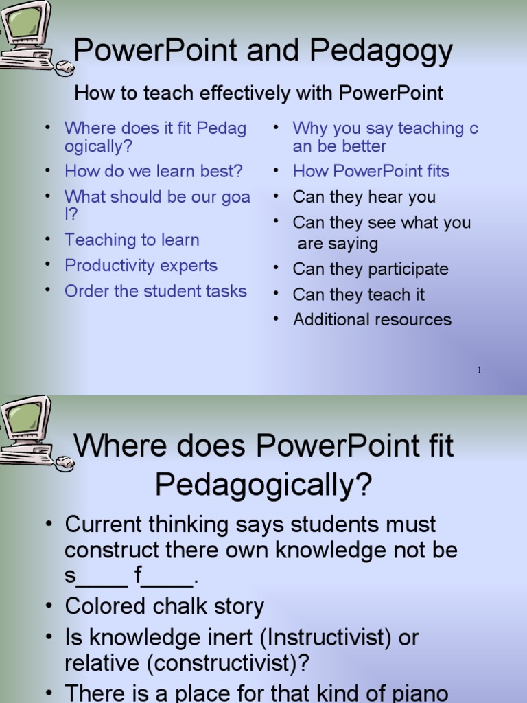 Effective PowerPoint in Pedagogy | PDF | Constructivism (Philosophy Of ...