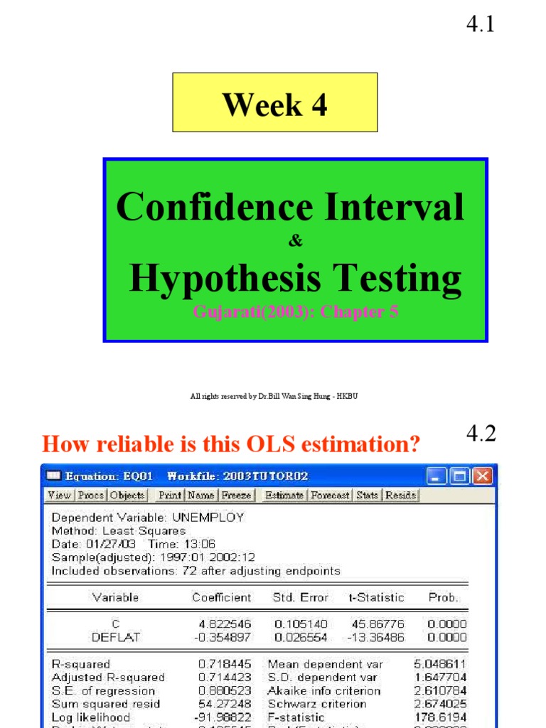 Week 4: Confidence Interval Hypothesis Testing | PDF | Confidence ...