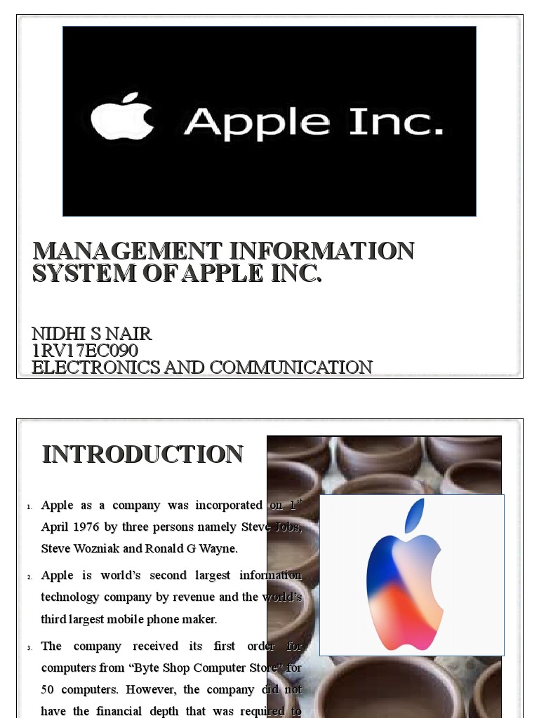 Management Information System of Apple Inc | PDF | Apple Inc. | Information