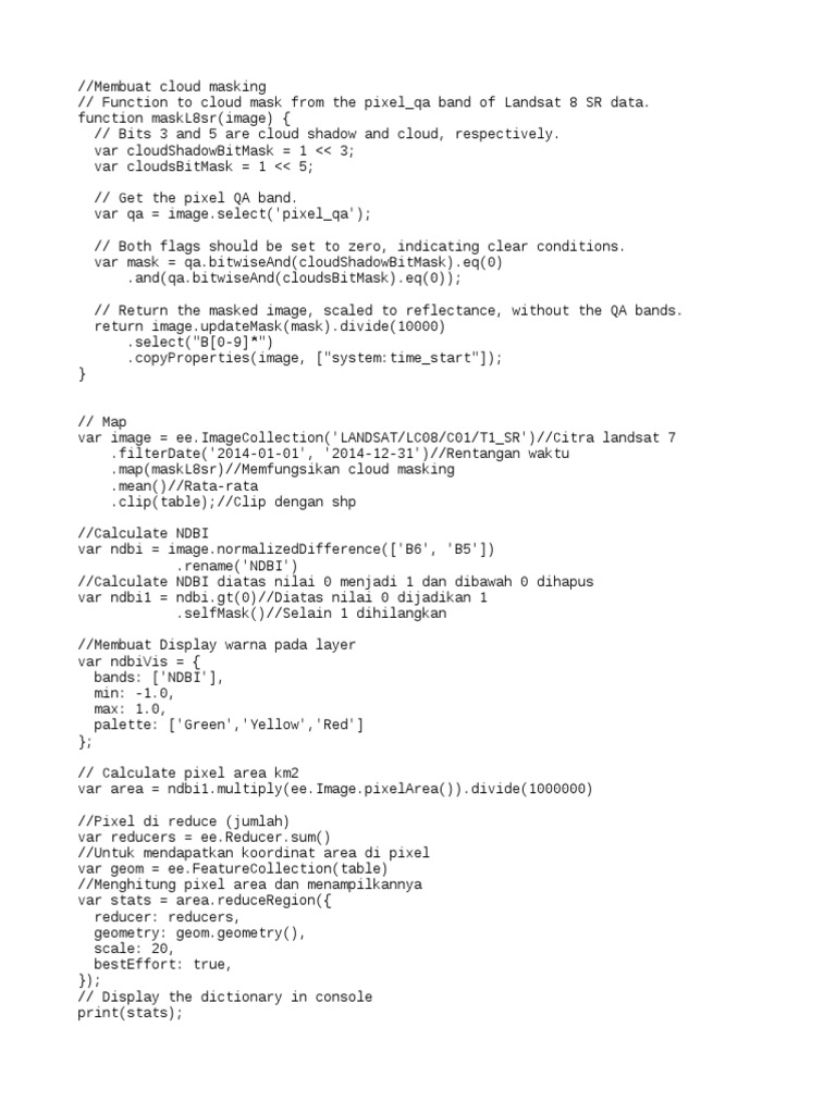 NDBI Landsat 8 | PDF