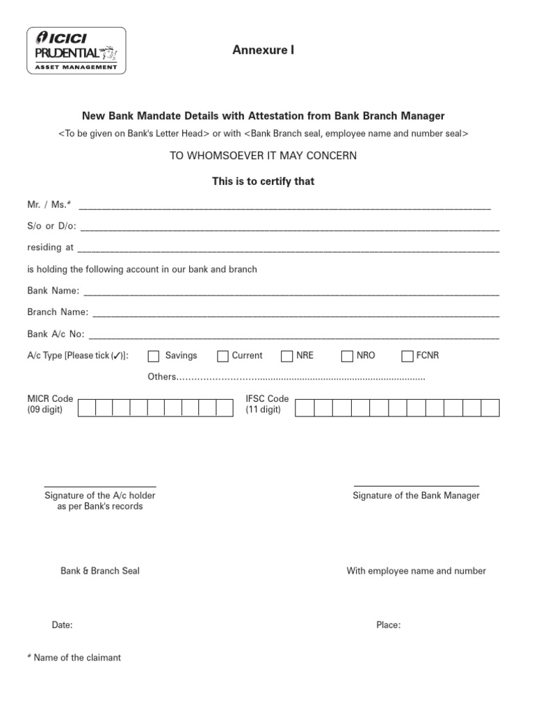 Bank Mandate Attestation Format | PDF | Business