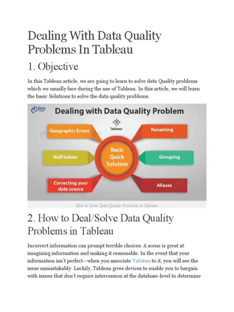 Dealing With Data Quality Problems in Tableau 76 | PDF | Data Quality | Data