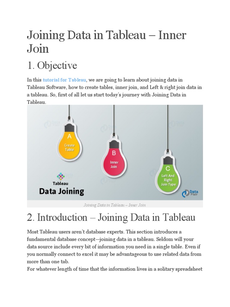 Joining Data In Tableau 29 Pdf Spreadsheet Databases 7613