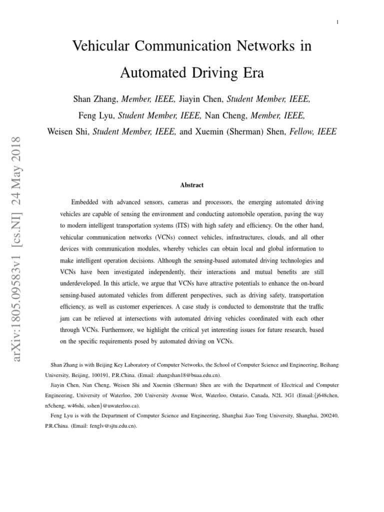 Vehicular Communication Networks in | PDF | Lidar | Automation