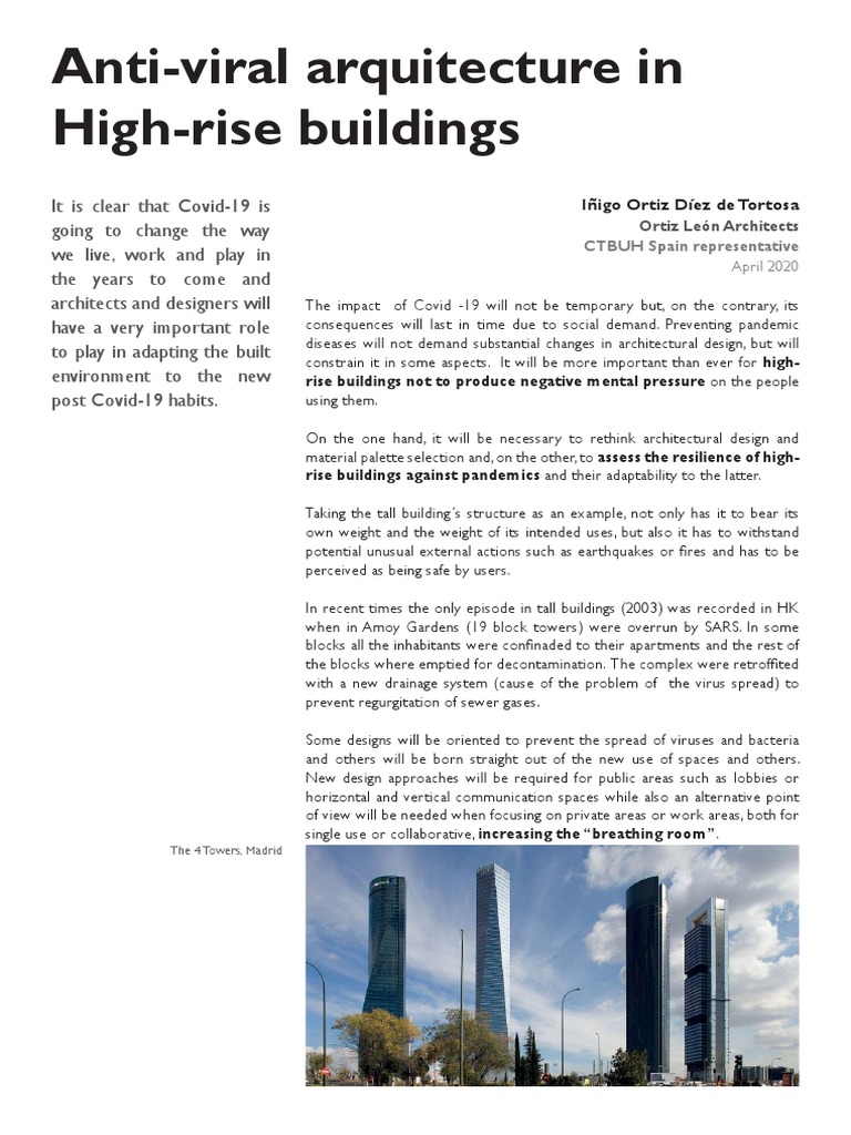 Anti-Viral Arquitecture in High-Rise Buildings: Iñigo Ortiz Díez de ...