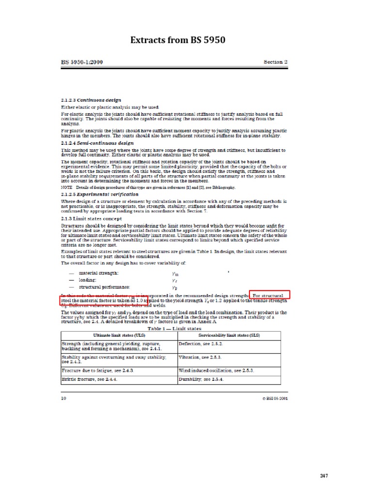 Extracts From BS 5950 | PDF