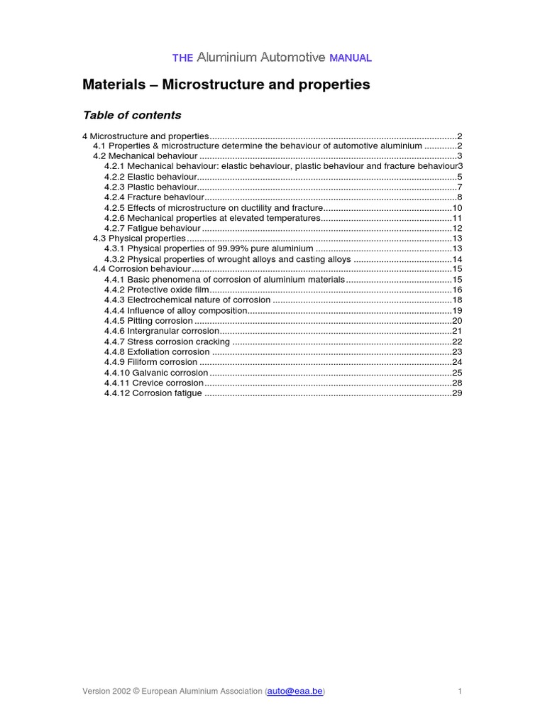 Aam Materials 4 Microstructure and Properties | PDF | Corrosion | Anode